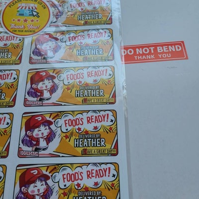 Personalized Doordash Labels Delivery FUN Stickers Food Delivery Chibi ...