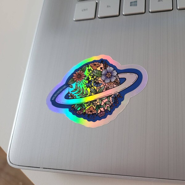 Holographic Saturn Sticker | Space Sticker|stickers for Hydroflask ...