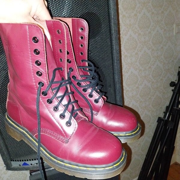 Dr Martens 1460 8 Eye Union Jack Anarchy Red White Ankle Boots UK 8 EU ...