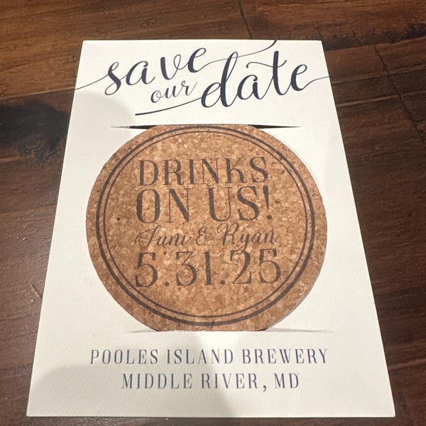 Save the Date Coasters, Free Drinks Save the Date, Unique Save the ...