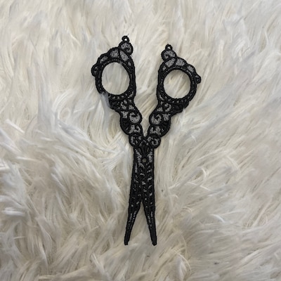 FSL Scissor Ornament Machine Embroidery Design, Decorated Sewing ...
