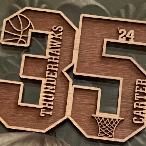 Custom Senior Athlete Number, Custom Sports Plaque, Sports Number Wood ...