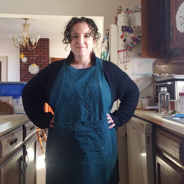 Cross Back Apron/cotton Apron/artists Apron/korean Style Apron/painters ...