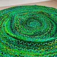 Cotton Multi-color Round Rugs Indian Handmade Cotton Round Purely Rugs ...