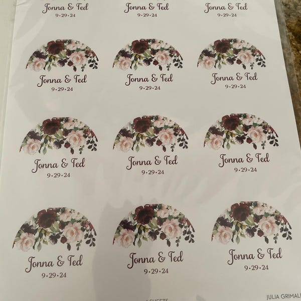 Printable OR Printed Flower Stickers - Choose Your Floral Graphic ...