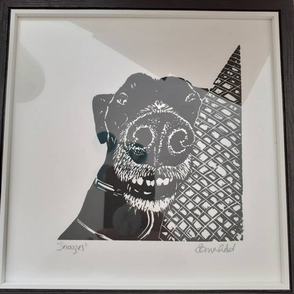 Greyhound Signed Original Lino Print Snaws teefs - Etsy