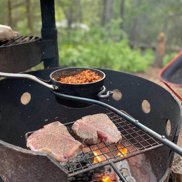 Large 3 Arm Fire Anchor - Portable Bushcraft Cooking Set - Camping ...