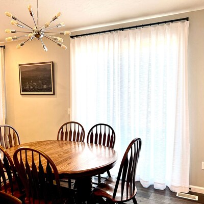 Elbow Drapery Iron Rod ONLY, Cut to Size 1'' Round Rod With Modern Ends ...