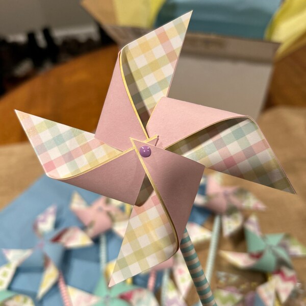 Orange and Blue Pinwheels Construction Party - Etsy