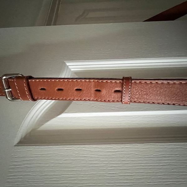 Womens Navy Blue Leather Belt Full Grain Leather Made in UK - Etsy