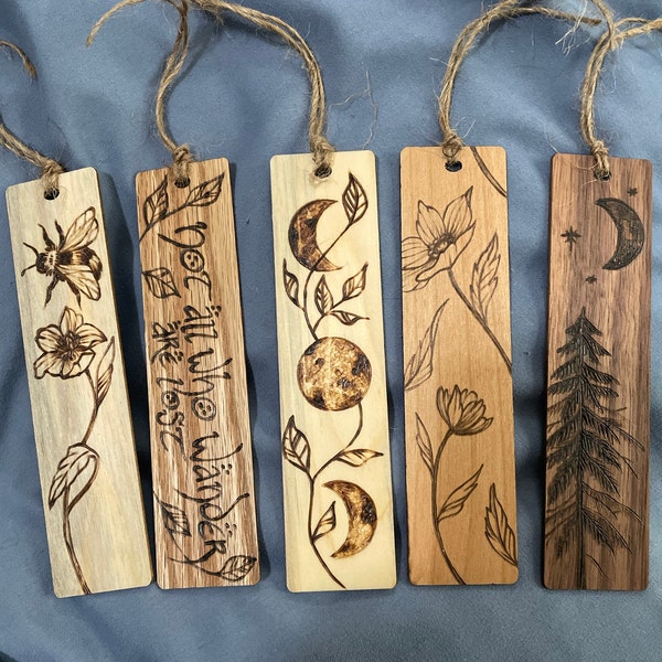 25 1.5" X 6" X 3/32" Assorted Wood Bookmarks - Blank - No Engraving or ...