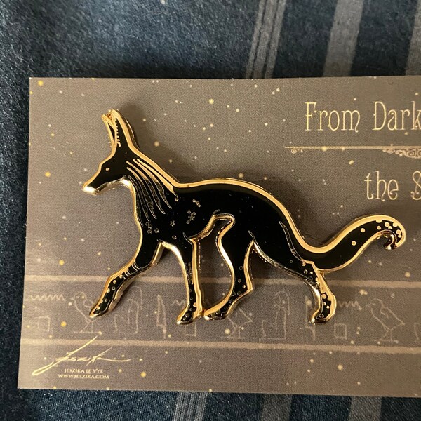 Anubis Pin - Egyptian Mythology - Hard Enamel - Black and Gold Lapel ...