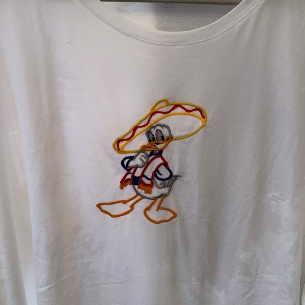 Mexican Fiesta Donald Duck in a Sombrero Applique Digital Embroidery ...