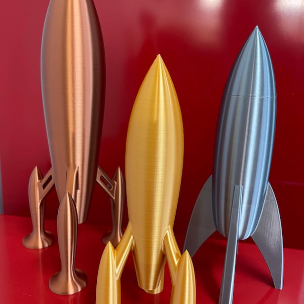 Rocket Ship Container, Retro Rocket Ship With Lid and Storage, Rocket ...