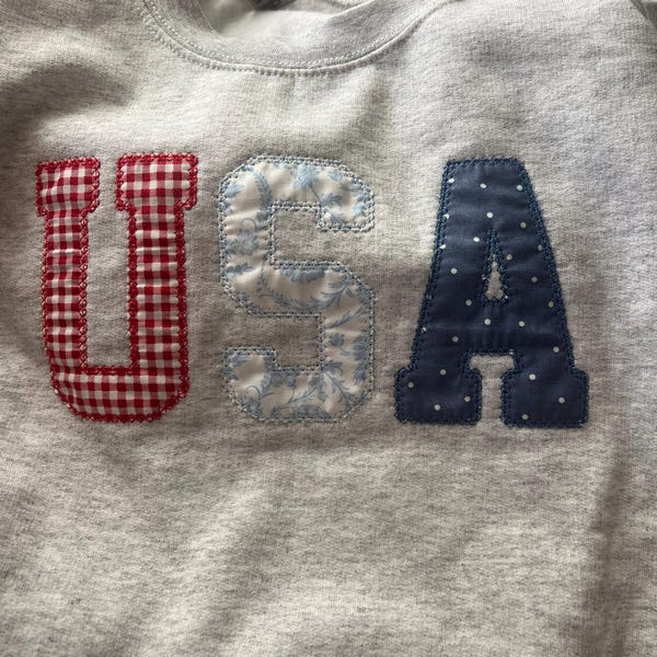 Colorful Embroidered State Sweatshirt, Multicolor Custom Embroidered ...