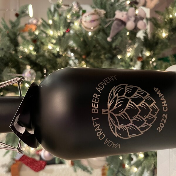 Personalized Growler, 64 Oz, Stainless Steel Growler With Swing Top Lid ...