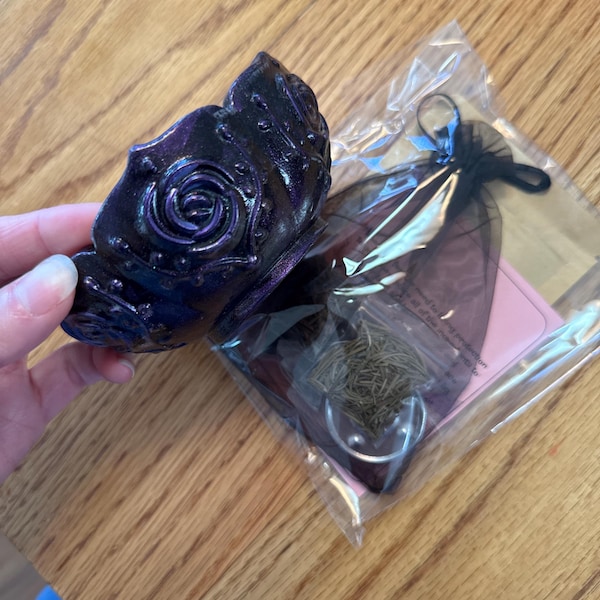 Witch Black Salt Bowl Kit: Obsidian, Quartz, Rosemary, Protection ...