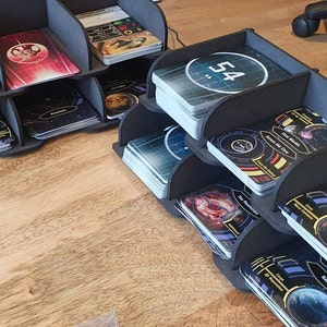 Two Tier Board Game Card Holder, Tabletop Gaming Card Rail, Wooden ...