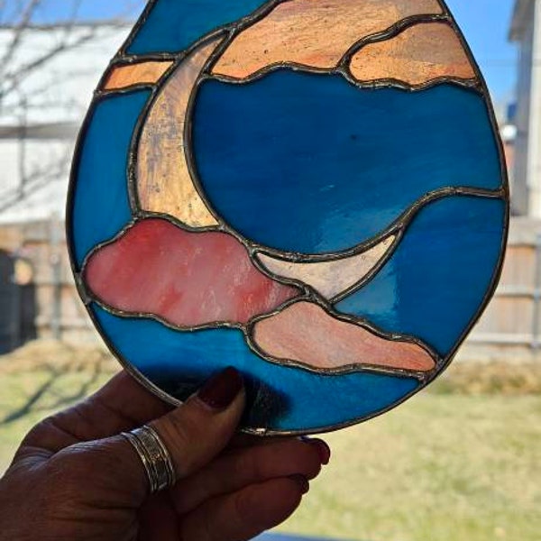 Mandala Moon Stained Glass Pattern, Stained Glass Patterns, Digital ...