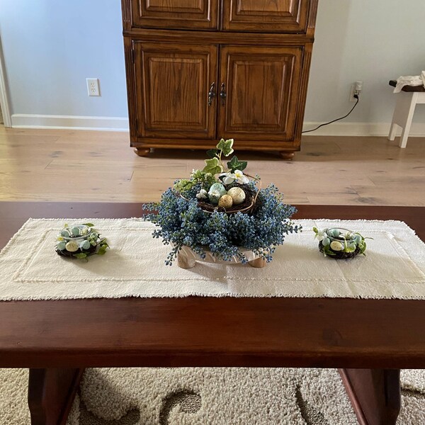Rustic Table Runner|frayed Edges|small Handmade Farmhouse Table Runner ...
