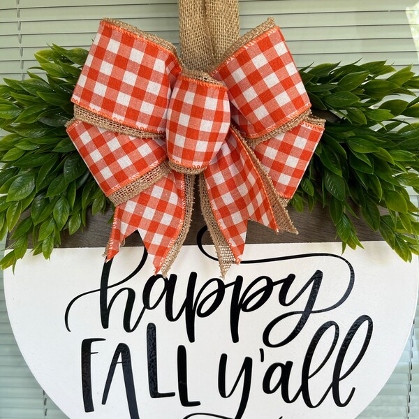 Fall Front Door Decor | Happy Fall Y'all | Fall Door Hanger | Fall ...