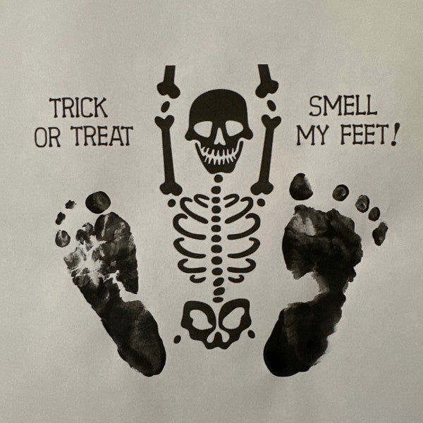 Halloween Skeleton Footprint Art Craft, Trick or Treat Smell My Feet ...