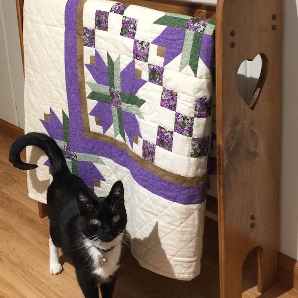 Hand Crafted Wooden Quilt Rack ~ Choose Your Wood Color Stain ...