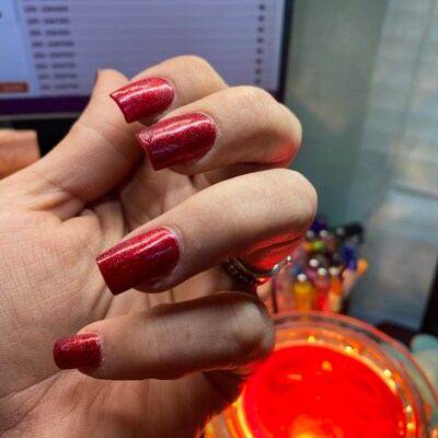 Say Love Ruby Red Holographic Nail Polish - Etsy