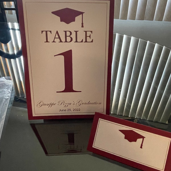 Graduation Table Numbers, Graduation Table Cards, High School, College ...