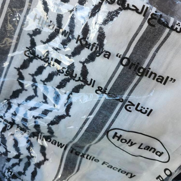 Hirbawi Traditional Black & White Kuffiyeh (original Palestine-made ...