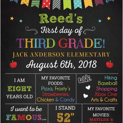 Back to School Sign, First Day of School Sign, 1st Day of School ...