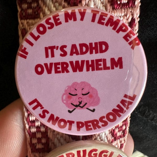 ADHD Pin Badges | Hidden Disability | Neurodiversity | Awareness ...