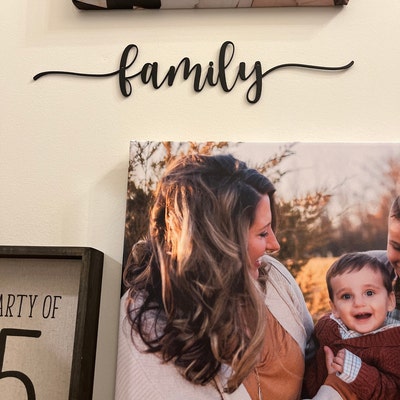 Family Metal Word Art Autumn Script Word Art Indoor Outdoor Family ...