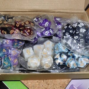 Dnd Dice Set / White Jade Pearl Marble Swirl Polyhedral Dice / D&D Dice ...
