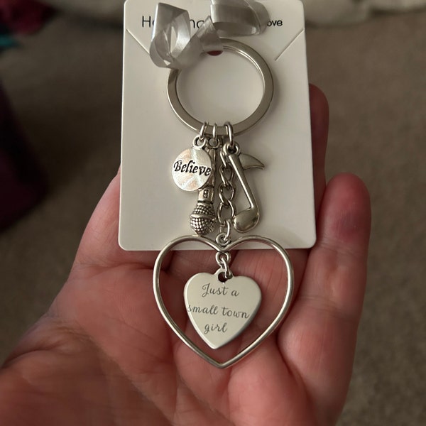 Just a Small Town Girl Keychain, Don't Stop Believing, County Girl Gift ...