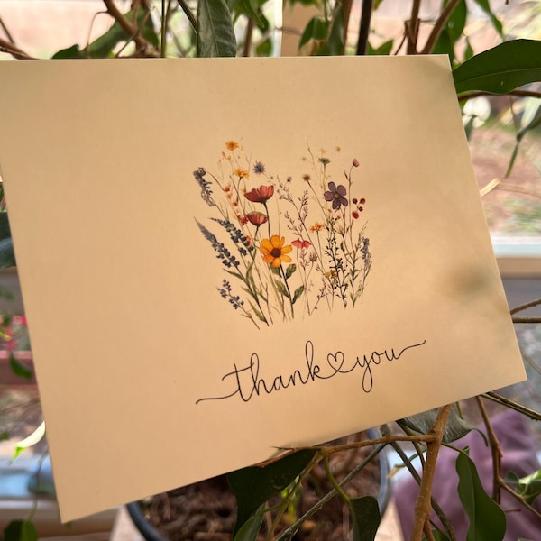 Wildflower Thank You Cards | Wildflower Gift Thank You Cards ...