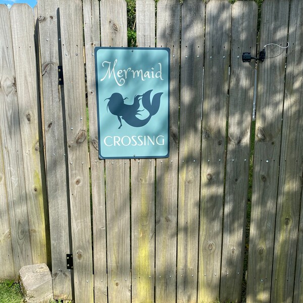 Mermaid Sign, Mermaid Decor, Mermaid Crossing Sign, Little Mermaid Gift ...
