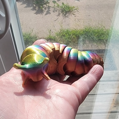 3D Printed Articulated Slug, Desk Toy , Fidget Toy, Gift, 3d Print ...