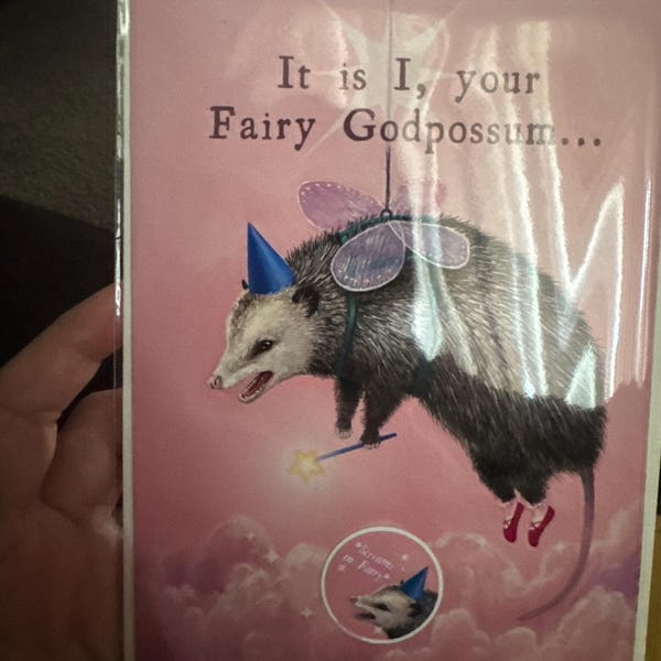 Fairy God Possum Sticker Decal - Original by Feral Felicitations - Etsy