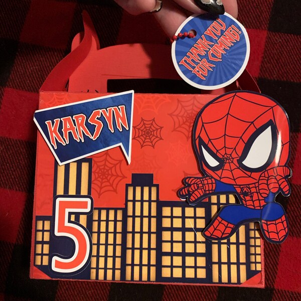 Spider Man Favor Box, Spider-man Birthday, Spiderman Party Bags ...