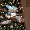 Turtle Ornament, Mercury Glass Bling Turtle Christmas Tree Ornament ...