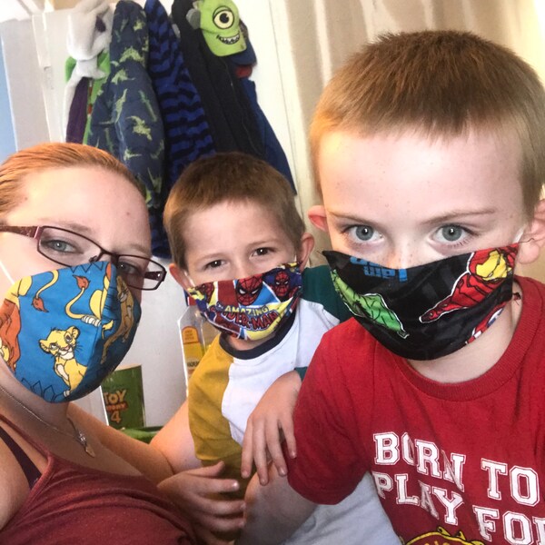 School Face Mask Kids & Adult Adjustable Masks Handmade in UK Soft ...