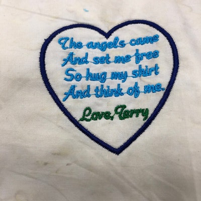 Custom Heart Memorial Embroidery Design, Memory Heart Machine ...
