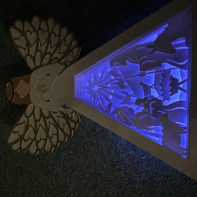 Angel Nativity Shadow Box Svg, Angel Shadow Box Svg, 3d Lantern Svg ...