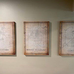 Custom Vintage Map Print Personalized Retro Map Poster | Etsy