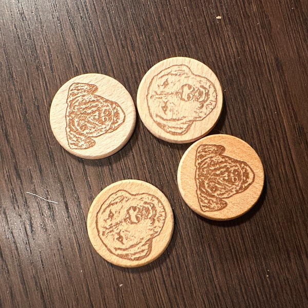 Personalized 1.5" Wood Tokens | 1 or 2-sided | Engraved With Your Own ...