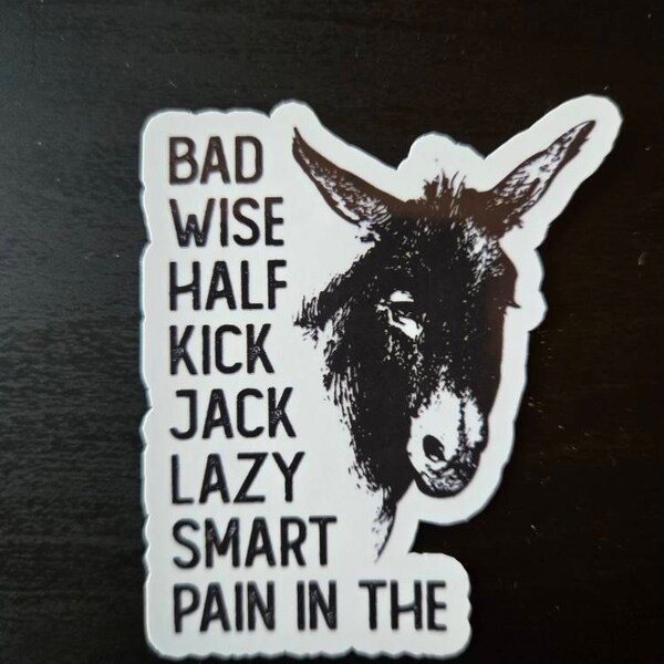 Grumpy Donkey Middle Finger Sticker - Vinyl Sticker | Decals | Water ...