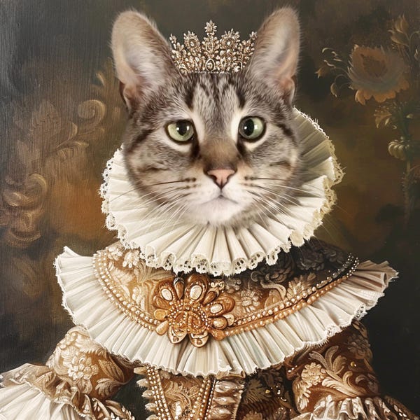 Custom Renaissance Cat Portrait, Royal Pet Painting, Pet Lovers Gift ...