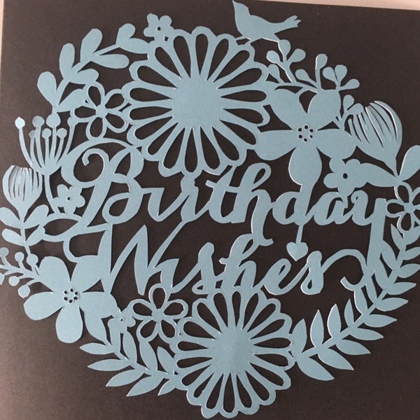 Papercut Template 'birthday Wishes' PDF Jpeg SVG Make Your Own DIY ...