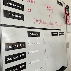 Class Schedule Whiteboard Clings Daily Schedule Clings Classroom ...